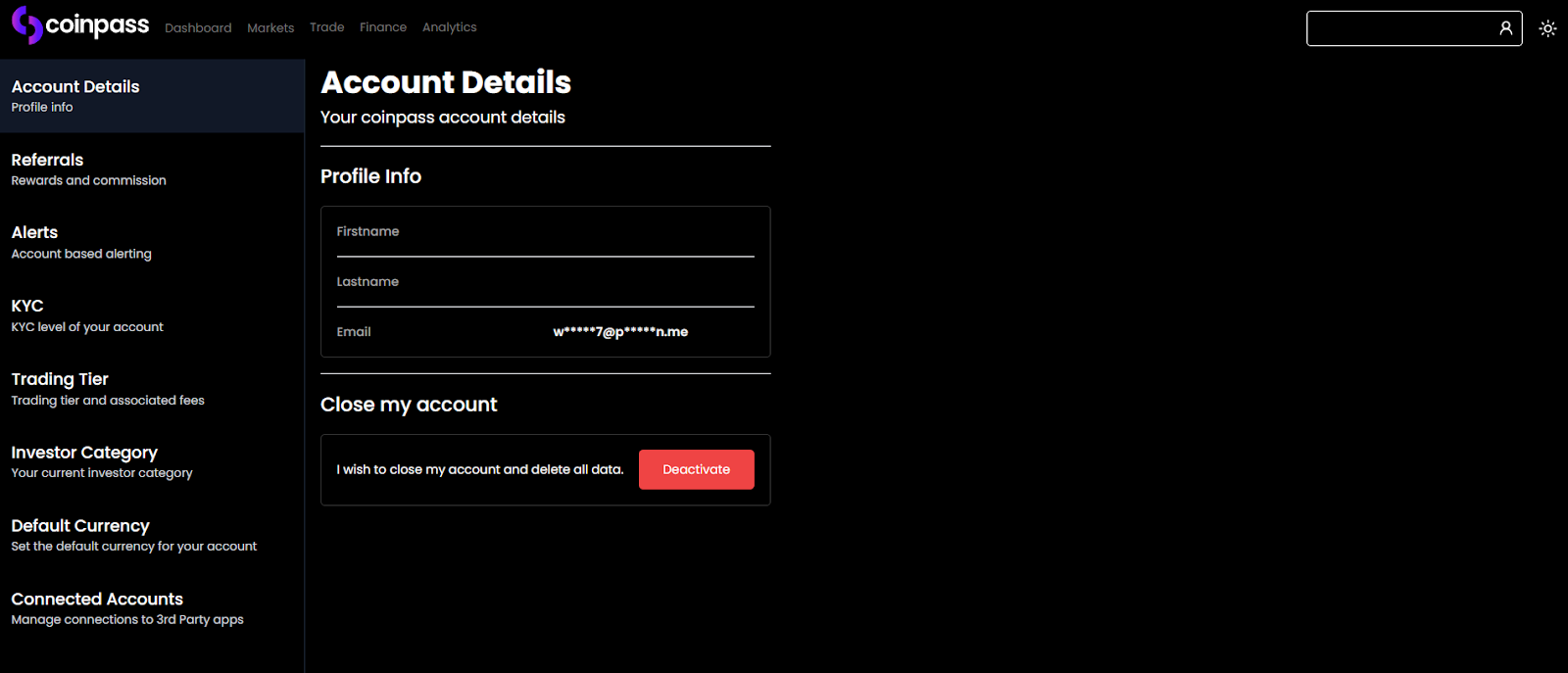 How to change or update your account details in coinpass web app ...