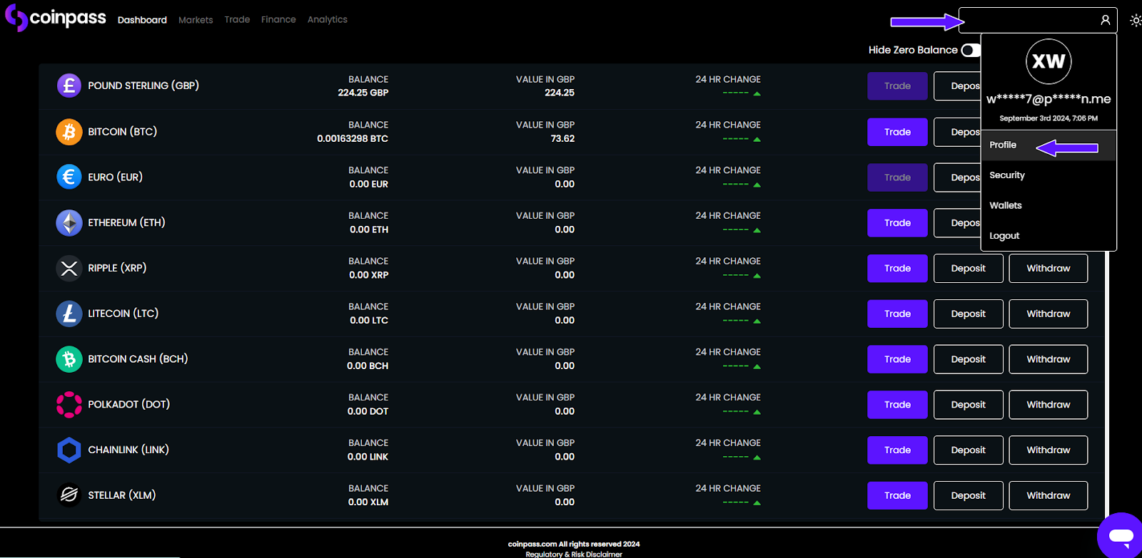 How to change or update your account details in coinpass web app ...